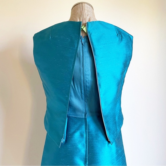 Vintage | Dresses | Vintage Blue Silk 2 Piece Dress Set | Poshmark